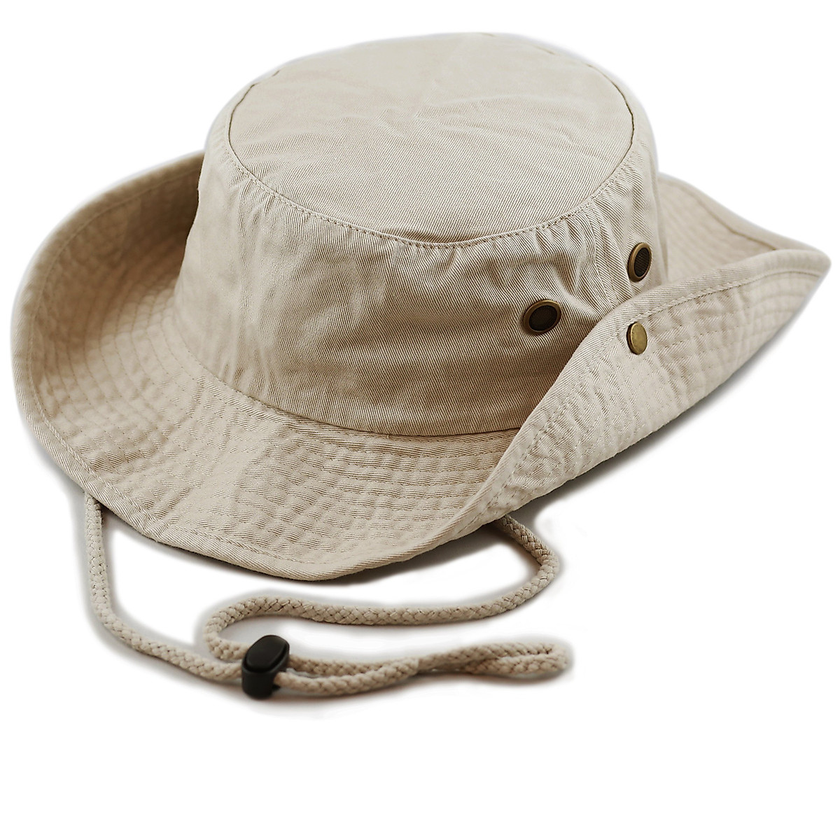The Hat Depot 300N1510 Wide Brim Foldable Double-Sided Outdoor Boonie Bucket Hat (L/XL, 2. Cotton - Khaki)
