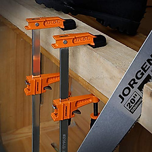 Jorgensen 2-Piece Steel Bar Clamp Set, Light Duty F-Clamp, 8-inch & 12-inch