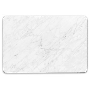 Yew & Tulip Carrara White 16” x 10” Marble Board with Non-Slip Rubber Feet - Dough Pastry and Cutting Board
