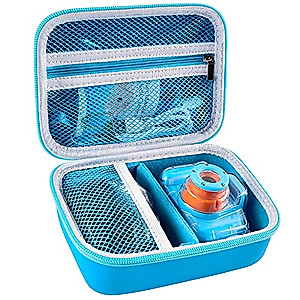 Kids Camera Case Compatible with Agoigo/for Seckton/for DEKER/for Miiulodi/for Yoophane Digital Waterproof Camera. Portable Camera Storage Box for Cable, Memory Card and Accessories(Bag Only)-Blue