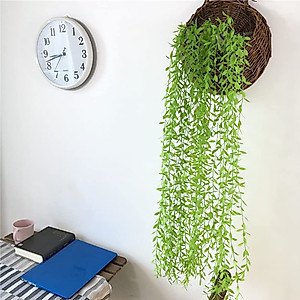 Zpollo 6Pcs Artificial Vines Fake Greenery Garland Willow Leaves with Total 60 Stems Hanging for Wedding Garden Party Wall Home Decoration