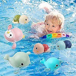 Baby Bath Toys,6 Pack Cute Swimming Water Bath Toys for Toddlers Boy Girls Toys for 1 2 3 4 Year Old,Floating Wind-up Bathtub Toys Gifts for Baby Pool Toys Toddler 1-3