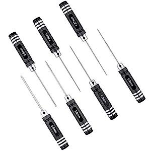 7Pcs Hex Screwdriver Set 0.9mm 1.27mm 1.3mm 1.5mm 2.0mm 2.5mm 3.0mm Hex Driver Allen Wrench RC Tool Kit for RC Car Multi-Axis FPV Racing Drone RC Quadcopter Helicopter Models