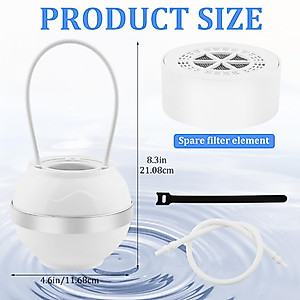 Tookie Bath Ball Filte-r, 8 Stages Bathtub Water Filte-r Bath Filte-r for Tub Faucet with Replacement Filte-r Cartridge, Improves Hair Texture(White)