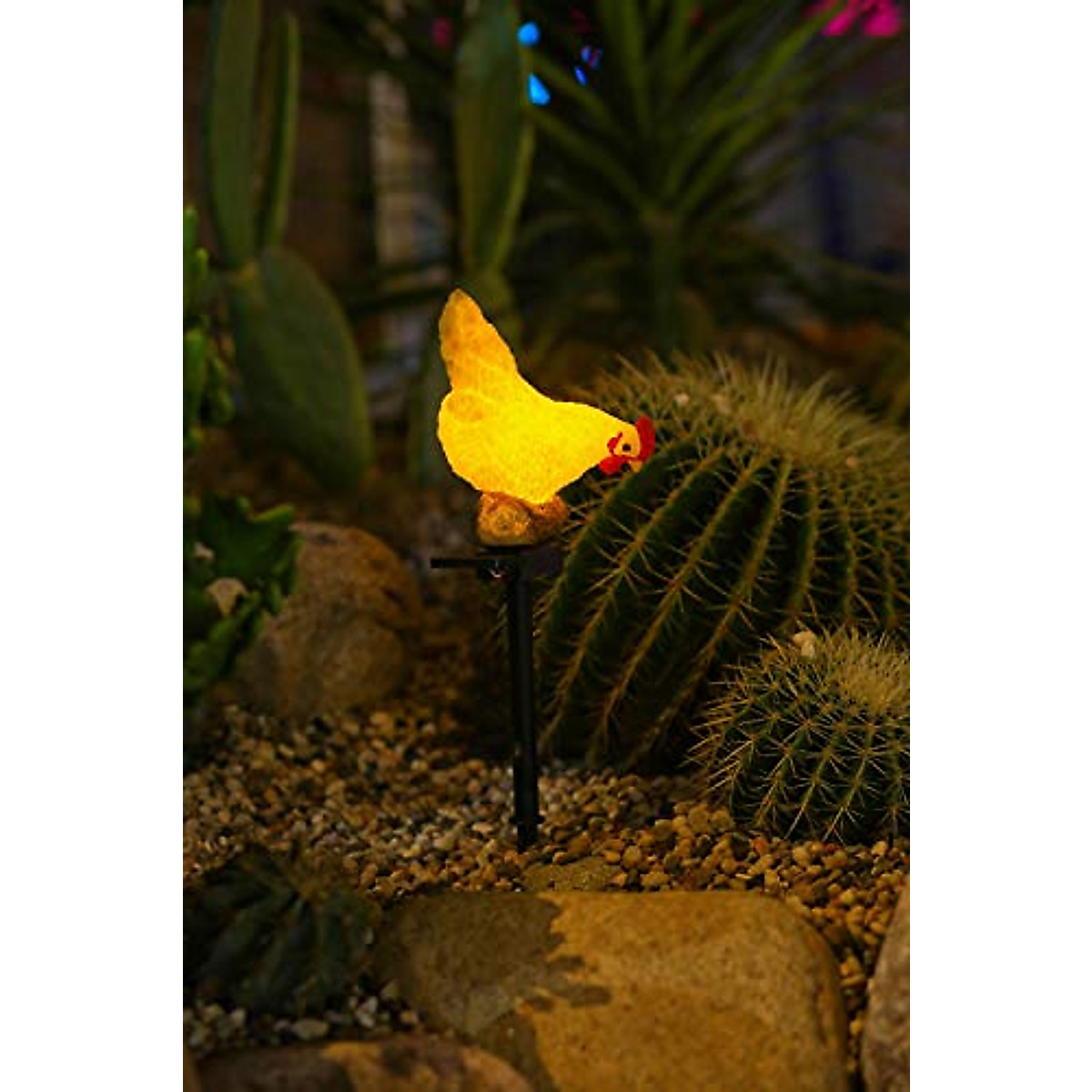 CHUANGFENG Solar Chicken Lights Chicken Statue Decorative Outdoor Chicken Solar Light Garden Decor for Outdoor Patio Yard Art Decoration