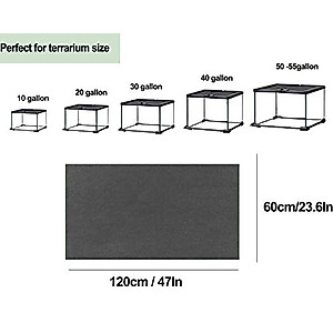 Mechpia 47" x 24" Large Reptile Carpet Terrarium Liner Bedding Reptile Substrate Mat Tank Accessories for Bearded Dragon Snake Lizard Tortoise Leopard Gecko (Grey)