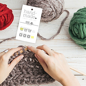 Handmade Care Instruction Tags | 30 Pack | 2 x 3" inches Tags | Handmade Care Cards | Material Care Instructions for Homemade Materials | White and Black Design