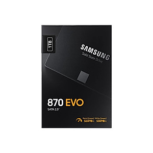 SAMSUNG SSD 870 EVO, 1 TB, Form Factor 2.5”, Intelligent Turbo Write, Magician 6 Software, Black (Internal SSD)