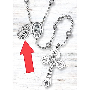 Caritas et Fides St. Francis Bless and Protect My Pet Medal Charm - 1" Medal Pendant Silver Oxidized St. Francis for Necklace, Medals for Jewelry Catholic, Made in Italy