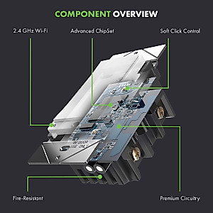 TOPGREENER Smart Light Switch, UL Listed, Neutral Wire Required, Single Pole or 3-Way, No Hub Required, Works with Amazon Alexa and Google Assistant, TGWF15S, 2 Pack