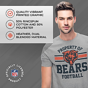 Team Fan Apparel NFL Adult Property of T-Shirt - Cotton & Polyester - Show Your Team Pride with Ultimate Comfort and Quality (Chicago Bears - Sport Gray, Adult X-Large)