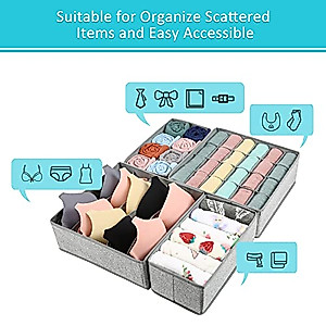 GOGOODA 8 Pack Drawer Organizer for Underwear Bra Sock Tie and Delicats Small Items