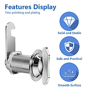 Thumb Operated Offset Cam Lock, 1-1/8” Cylinder Fits on 7/8” Max Door Thickness, Non-Locking Replacement Lock for RV Compartment Camper Storage, Cabinets,Drawers (1-1/8 Inch 3Pack)