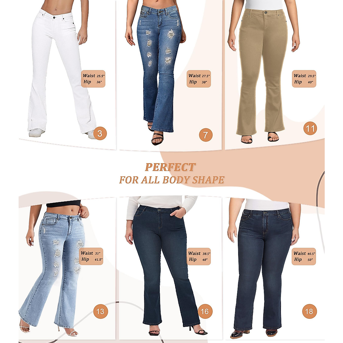 Hybrid & Company Women's Skinny Bootcut Stretch Pant P31699BLX Beige/Khak 18