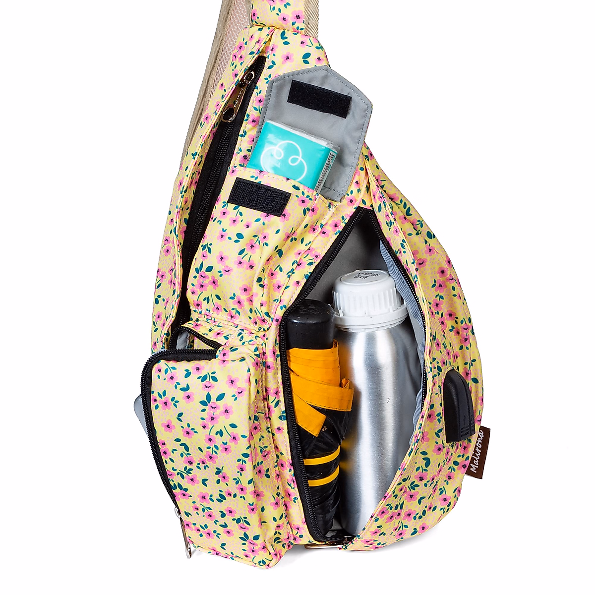 Malirona Sling Bag for Women Sling Backpack Hiking Daypack Multipurpose Crossbody Chest Bag (Yellow)