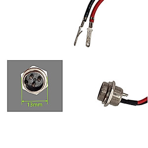 DIRELL 1Z 3 Prong Charging Jack for Razor Mx350 Electric Gas Scooter Charger Port-3 Pin 2 Wire Wire Connector Plug,Dirt Rock Gotrax Scooter Charger Port