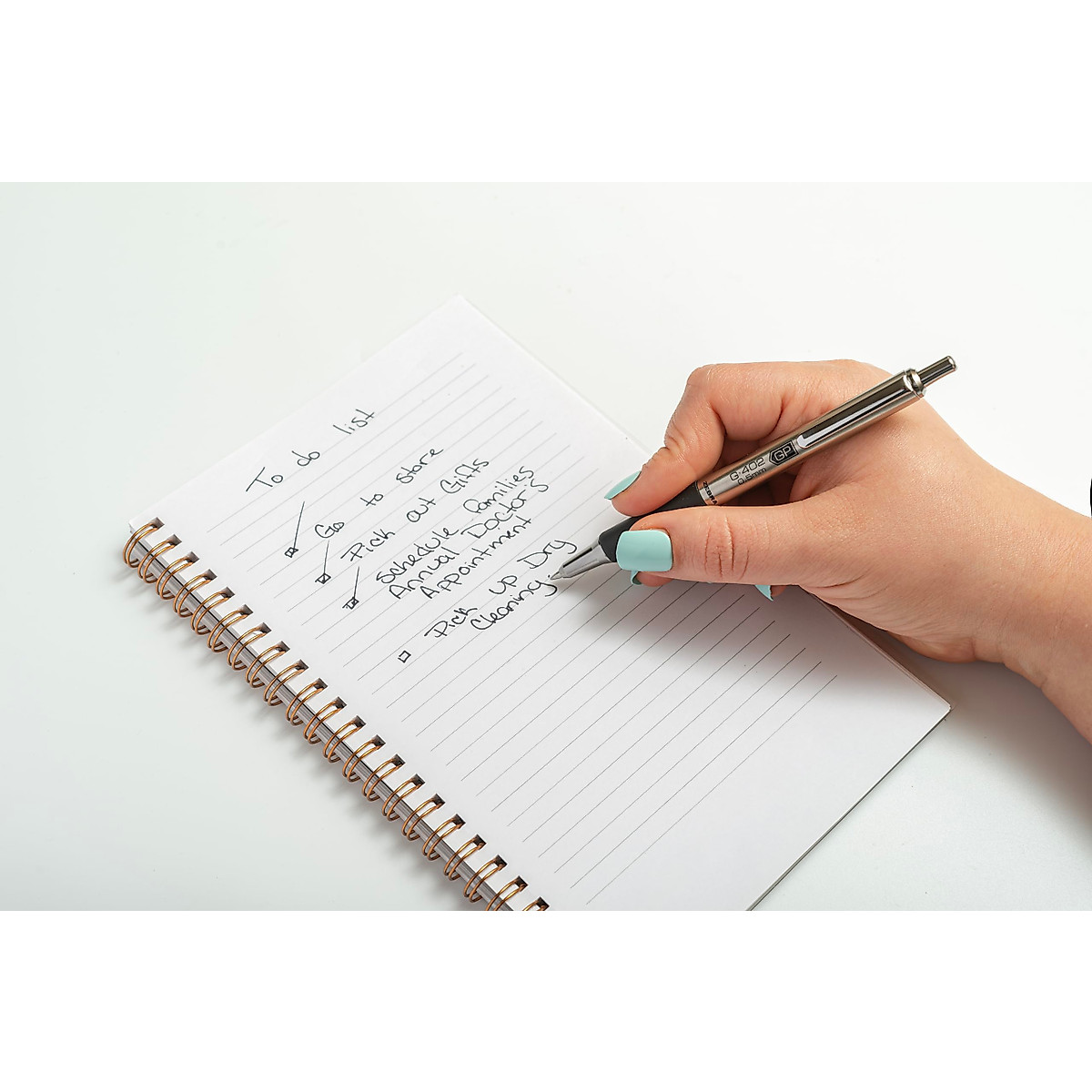 Zebra Pen G-402 Retractable Gel Pen, Stainless Steel Barrel, Fine Point, 0.5mm, Black Ink, 2-Pack