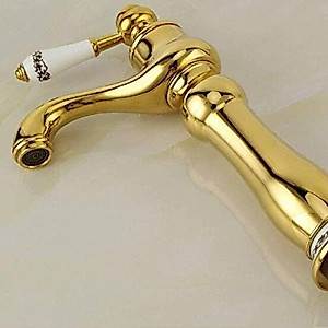 Kitchen Taps Basin Taps Gold Plating Copper Mixer Taps One-Hand Bath