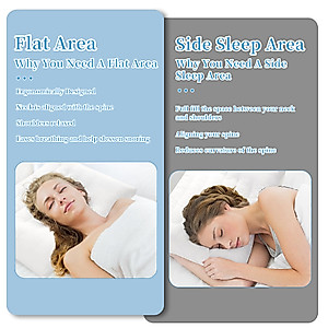 HOMBYS Ultra Thin Pilow for Back and Side Sleepers-Extra Low Profile Design for Cervical Neck Alignment with Side Sleeping Area to Relieve Shoulder Pressure (Queen-18 x30, White)