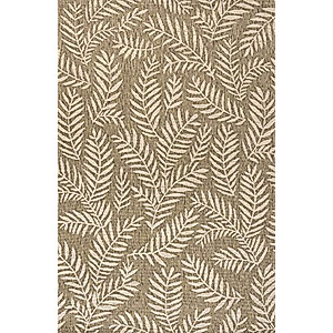JONATHAN Y SMB119A-9 Nevis Palm Frond Indoor Outdoor Area-Rug Coastal Floral Easy-Cleaning Bedroom Kitchen Backyard Patio Non Shedding, 9 X 12, Brown/Beige