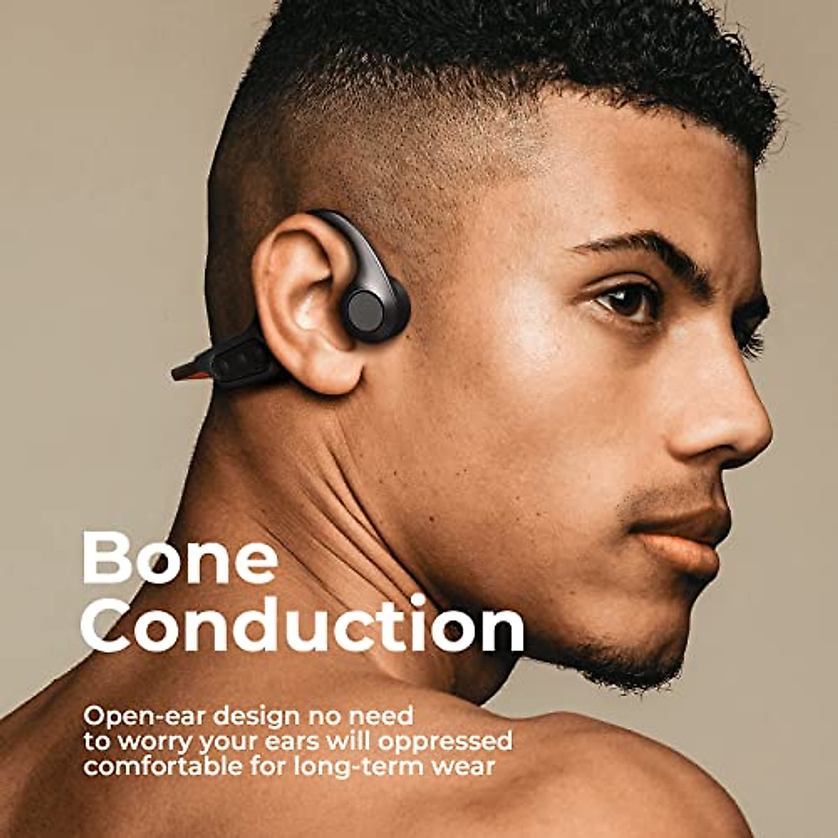 NAGFAK Bone Conduction Swimming Headphones, Bluetooth 5.3 Open Over Ear Running Headphone,Wireless 16GB Memory Headset IP67 Waterproof Sport Headphones with Mic