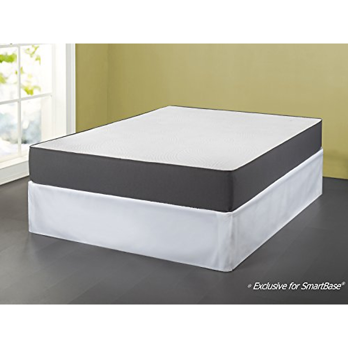 ZINUS SmartBase Bed Skirt, 14 Inch Drop, For Use with SmartBase, Easy On & Off Design - Full