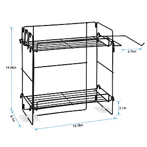 Vrisa Over Toilet Bathroom Organizer, 2-Tier Bathroom Storage Shelf Multifunctional Toilet Rack for Bathroom Decor No Drilling Over Toilet and Wall Mounted Design Space Saver, Black