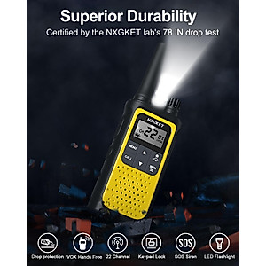 NXGKET Walkie Talkies for Adults Long Rang NOAA Weather Alerts, Rechargeable Walkie Talkies 2 Way Radio 22 FRS Channel with 1800mAh Li-ion Battery Charger USB-C Cable Outdoor Cruises Camping, 4 Pack