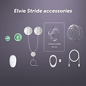 Elvie Stride Breast Pump Breast Shield - 28mm | 2 Pack | Nipple Shield Flange for Pumping Breast Milk | Breastfeeding Essentials for Electric Breast Pumps | BPA Free, Dishwasher Safe
