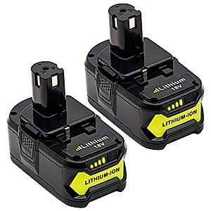 KINGTIANLE 2packs 6.0Ah 18V Replacement Battery for Ryobi 18V Lithium Battery P102 P103 P105 P107 P108 P109 Ryobi ONE+ Cordless Tool Battery