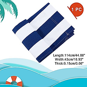 AHANDMAKER Beach Sling Chair Replacement Canvas, Blue and White Stripes Casual Simple Sling Chair Replacement Fabric for Sunbathing Garden Courtyard Garden Beach (114x43cm/44x17inch)