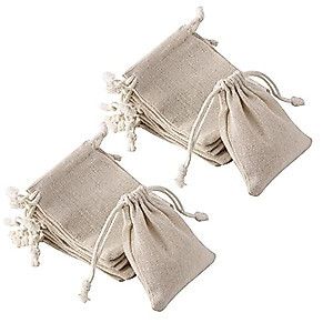 erduoduo Pack of 50 Small Burlap Bags with Drawstring,3x4inch Gift Little Burlap Drawstring Bags,Reusable Small Sachet Bags/Tea Bag
