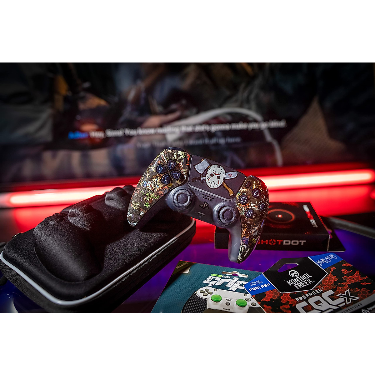 "Scary Party" Custom UN-MODDED Wireless PRO Controller compatible with PS5 Exclusive Unique Design