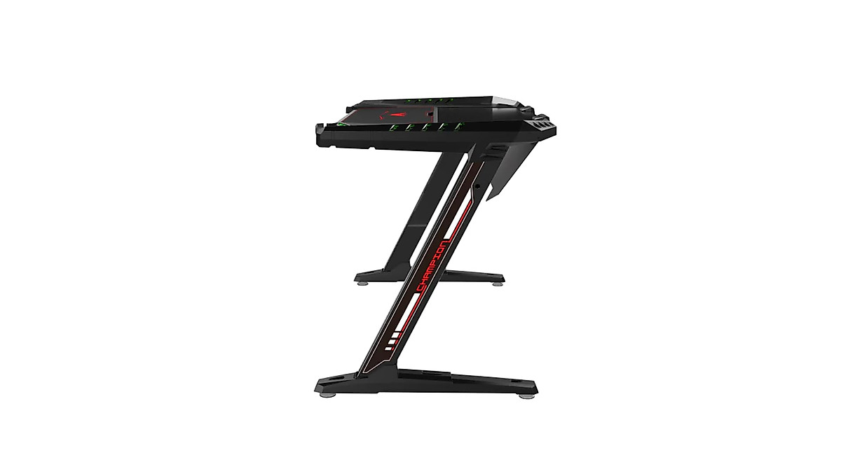 EUREKA Gaming Desk with LED Lights & Ergonomic Design