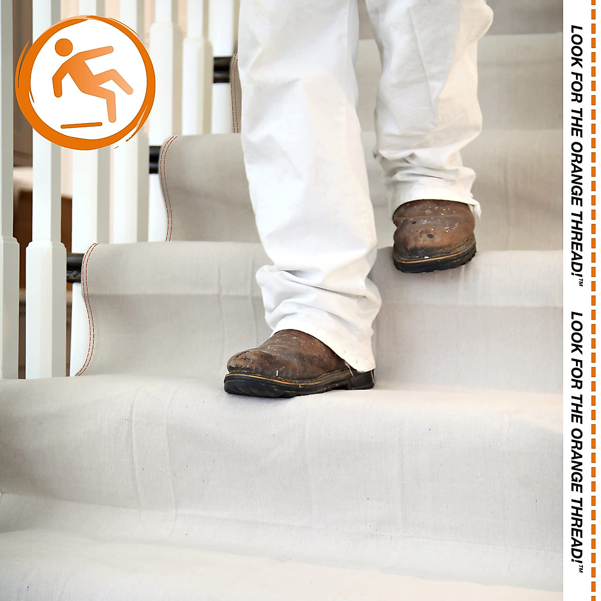 Trimaco 04328 Slip Resistant Dropcloth Stay Put Canvas Plus Drop Cloth, 4-feet x 12-feet