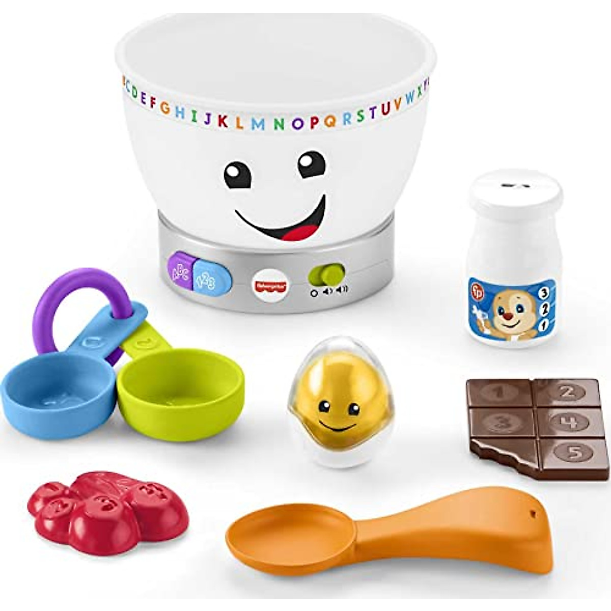 Fisher-Price Laugh & Learn Baby Learning Toy Magic Color Mixing Bowl With Pretend Food Music & Lights For Ages 6+ Months