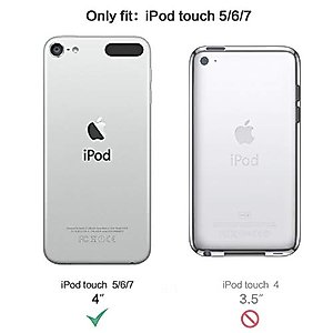 iPod Touch Case Clear with Kickstand, iPod Touch 7 Case with 2 HD Screen Protectors, IDYStar Clear Crystal Case with Built-in Metal Magnetic Kickstand for iPod Touch 7th/6th/5th Gen (Black)