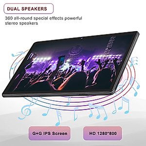 Oangcc 10.1" Android 11 Tablet, 2 in 1 Tablet 4GB RAM 64GB ROM (Up to 128G) Dual Camera Computer Tablet PC with Bluetooth Keyboard | Wireless Mouse | Stylus | Case | and More - Black