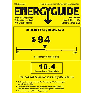 Koldfront CAC10000W 10000 BTU 115V Casement Air Conditioner with Dehumidifier and Remote Control