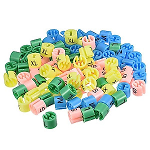 MECCANIXITY Clothes Hanger Marker 4 Size Fit 3.5mm Rod for Garment Color Coding 4 Color Count 100