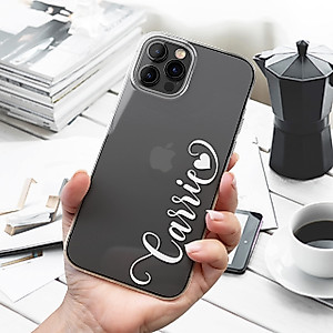 Case Charming Name with Heart Clear Phone Case for iPhone 15 Pro Max 14 Plus 13 mini 12 11 Xs Xr X 10s 10r 10 8 7 Se Custom Personalize Monogram