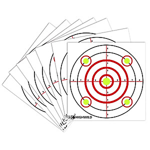 Highwild Paper Targets - Bullseye Shooting Targets Sheet Paper - for Air Rifle/Airsoft Pistol Practice Bullet Traps - 11"x 11", 50 Pack