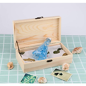 dedoot Unfinished Wooden Box with Hinged Lid 9.7x5.5x2.7 Inch Rectangle Keepsake Box Clasp Wood Box, Storage Box Wooden Gift Boxes for DIY Crafts, Home Deocration, Jewelry