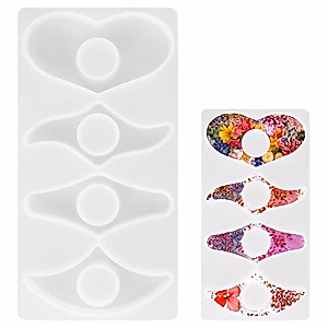 Prasacco Resin Book Page Holder Molds Dried Flower Resin Thumb Book Holder Molds DIY Transparent Bookmark Resin Molds (4 Shapes)