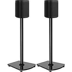 Speaker Stands Designed for Sonos Speakers Pair, Floor Speakers Stands for Sonos One, One SL, Play:1 Play:3 Play:5 Heavy Duty Floor Speaker Mount with Cable Management Black
