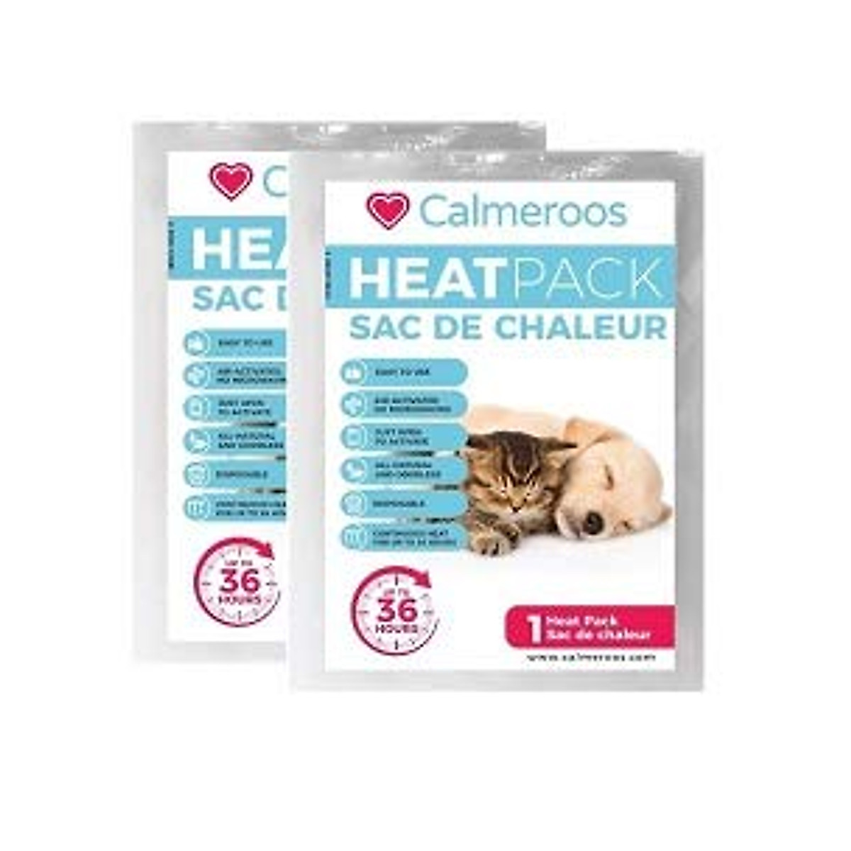Calmeroos Cat Heartbeat Toys - Calming Separation Anxiety Relief Toys for Kittens - Heartbeat Simulator in a Soft Comforting Pillow Pet Plush