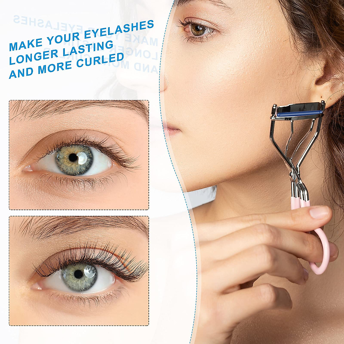 Mudder 80 Pieces Eyelash Curler Refills Pads Soft Curler Replacement Refills Pads for Universal Eyelash(White, Aqua Blue, Blue, Dark Blue)