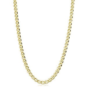 Solid 14k Yellow Gold Filled Mariner Link Chain Necklace (5.1 mm, 22 inch)