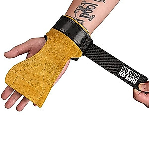 Yuehuam 2Pcs Hand Grips for Cross Training, Gymnastics, Weight Lifting, Gymnastics Gloves with Adjustable Wristband Leather Calisthenics Equipment for Men and Women