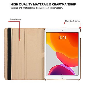 Rotating Case for iPad Pro 12.9-inch 1st & 2nd Generation (2015/2017), Techcircle Slim Premium PU Leather Smart Cover Multi-Angle Viewing Stand Folio Magnetic Hard Shell Protective Case, Orange